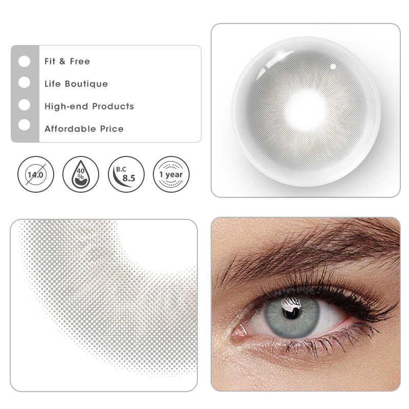 MYEYEBB Sin Grey Prescription Colored Contact Lenses