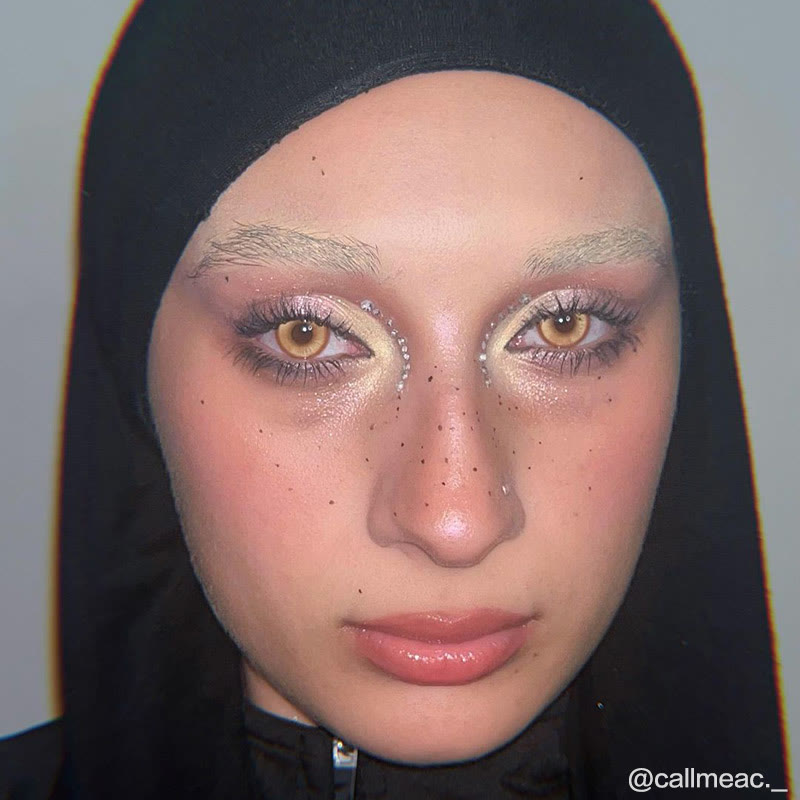 MYEYEBB Magic Coral Gold Brown Prescription Colored Contact Lenses