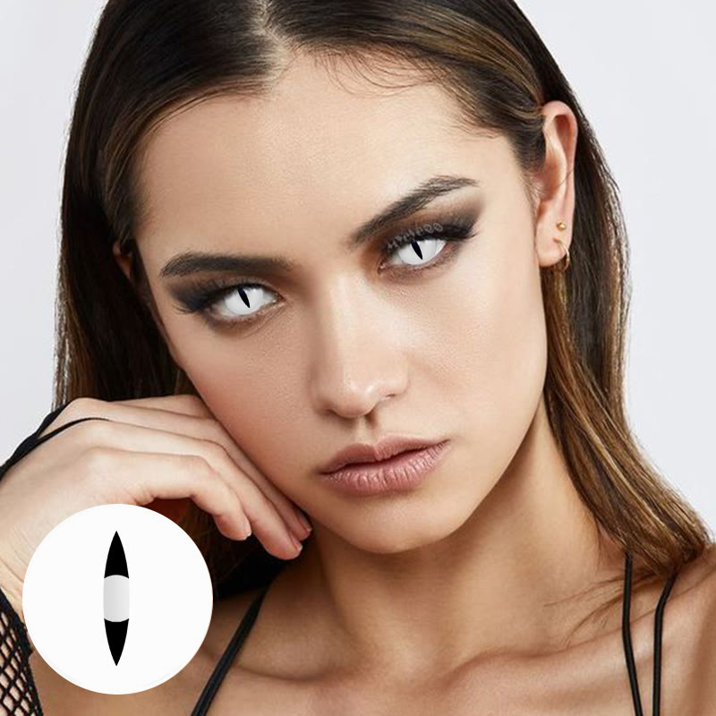 MYEYEBB Maru White Cat Eye Cosplay Colored Contact Lenses