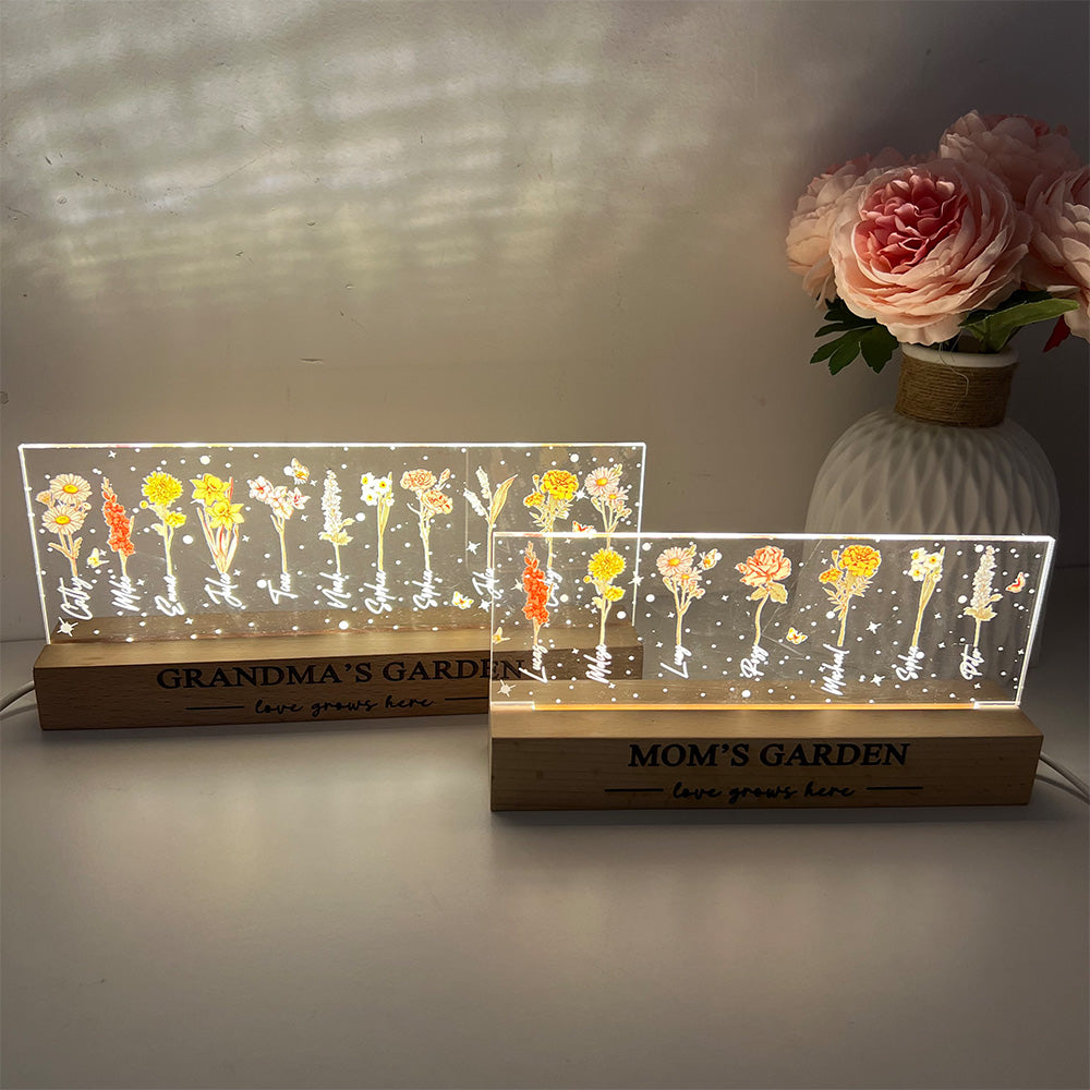 50%OFF Birth Month Flower Personalized LED Night Light – Wownine