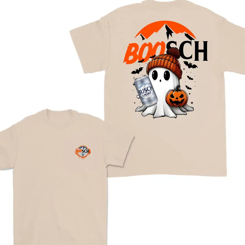 Boosh Light Cute Boo Ghost Halloween 2 Sided T-Shirt – Wownine