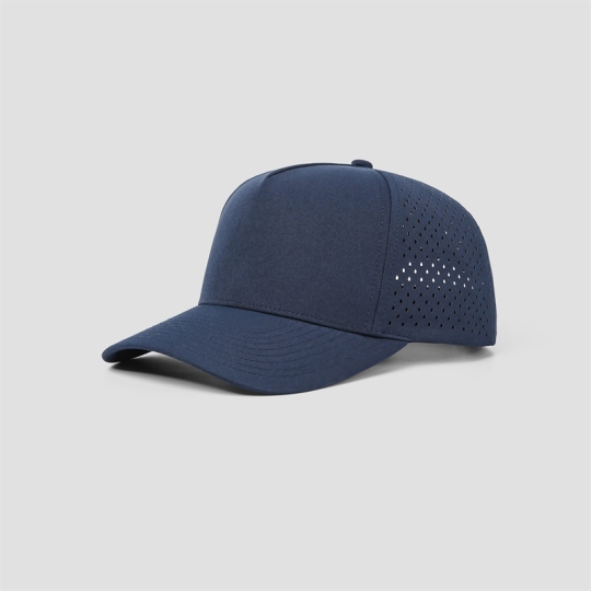 Blank & Custom Laser Perforated 5 Panel Performance Snapback Hat Wholesale