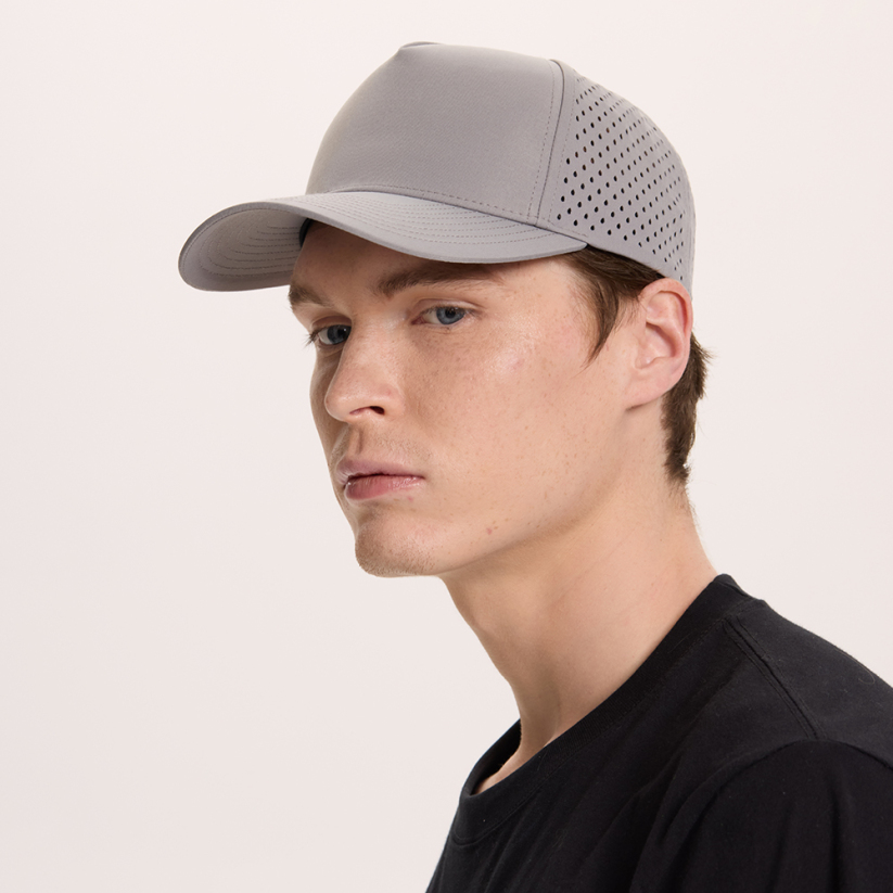Blank & Custom Laser Perforated 5 Panel Performance Snapback Hat ...