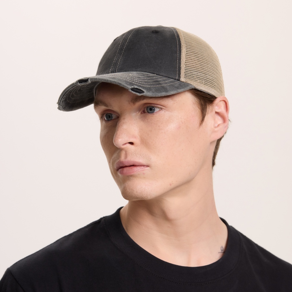 Blank Vintage Cotton Sand Unstructured Mesh Trucker Hats Wholesale ...