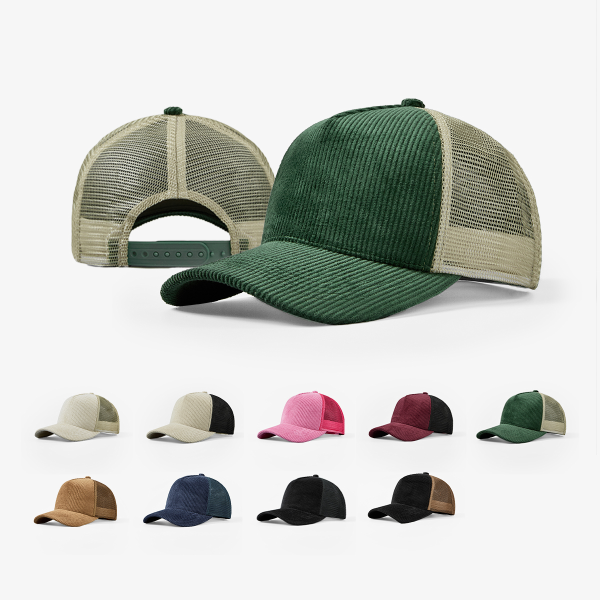 Blank 5 Panel Corduroy Trucker Hats Wholesale - 5129 – Foremost Hat