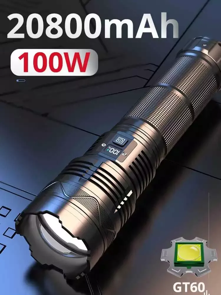 ：Type-C Super Bright Long Range LED Brightest Flashlight Rechargeable