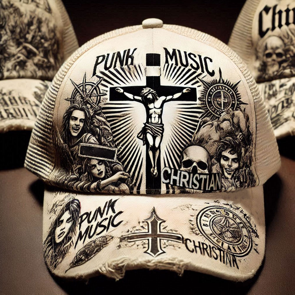 Punk Rock Christian Trucker Hat - Unique Music & Faith Design – GiftsMind