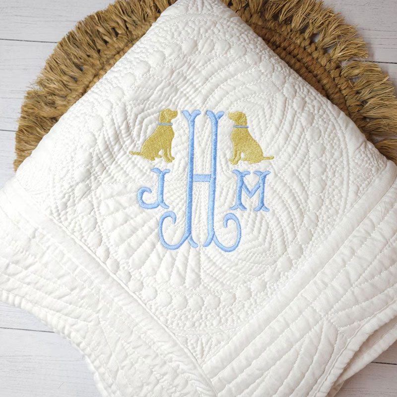 Boy monogram baby quilt boy new baby gift