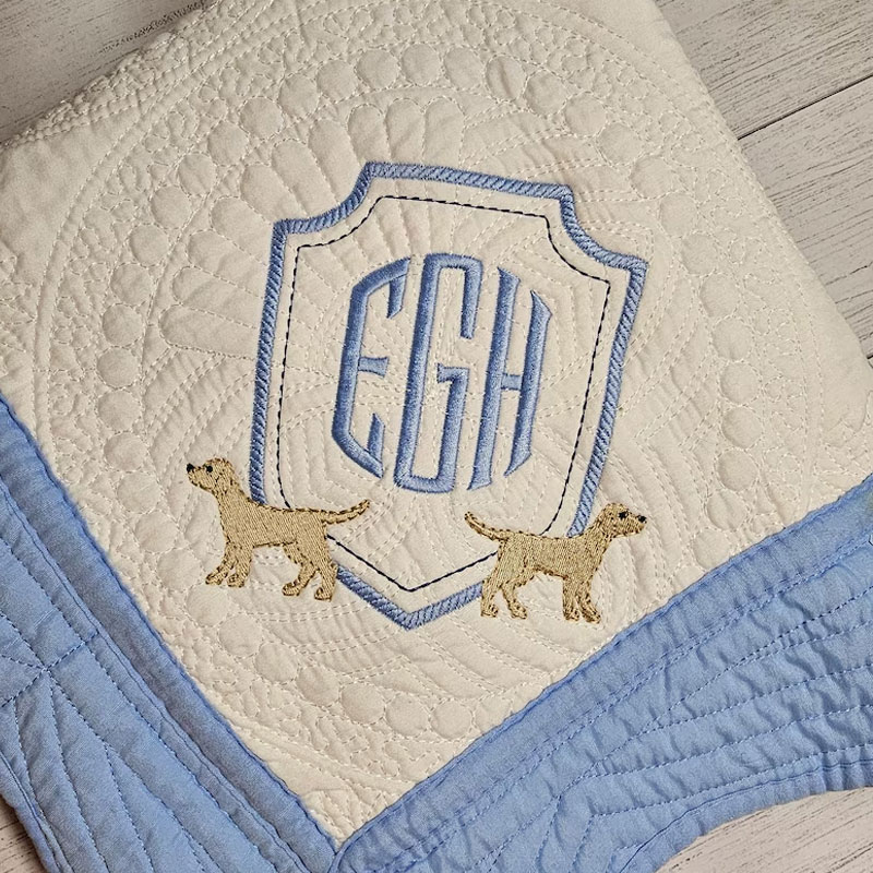 Boy monogram baby quilt boy new baby gift