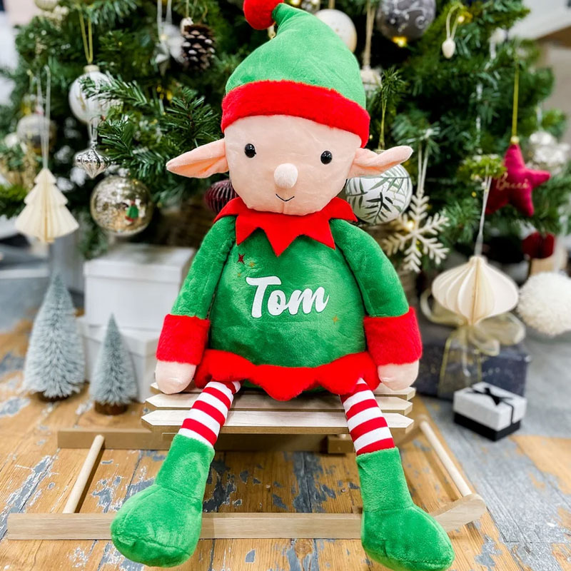 Personalised Name Elf Christmas Large Soft Toy