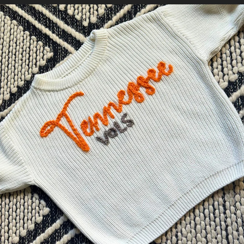 Tennessee Vols Kid Baby Sweater Hand Embroidered Sweater