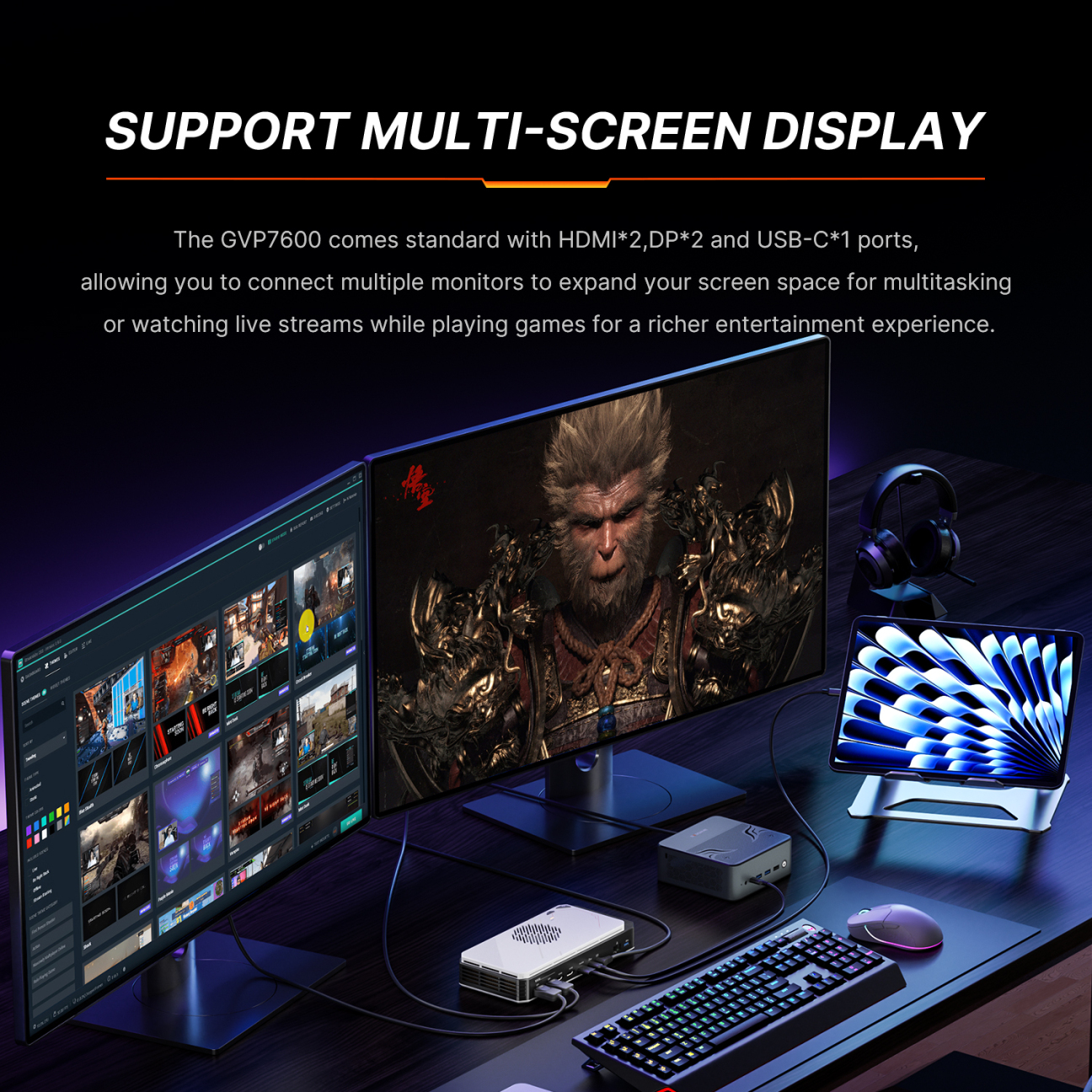 BOSGAME eGPU Docking Station GVP7600 XT
