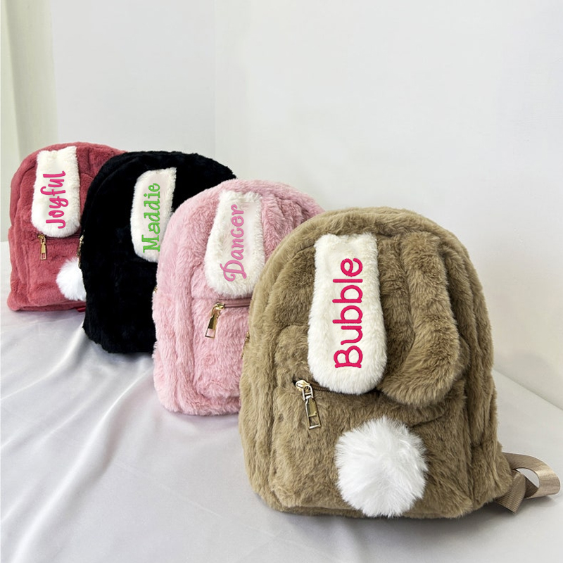 Personalized Embroidery Cute Bunny Backpack