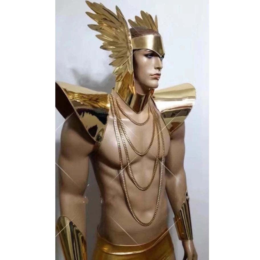 Golden Winged Helmet, Armor Shoulder Guards, Ancient Soldier Performa