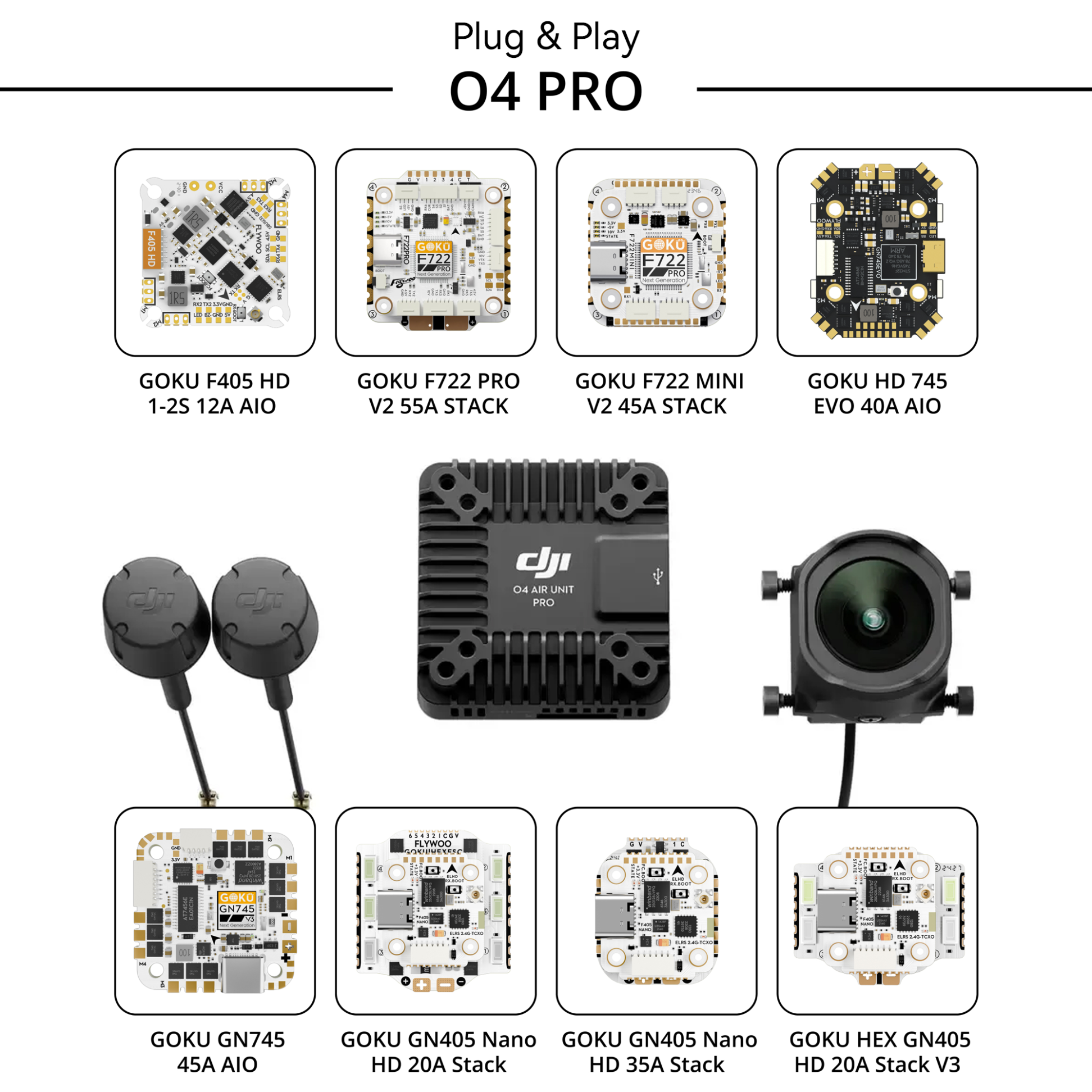 GOKU F722 Pro V2 55A 32Bit 128K 30X30 Stack Plug&Play O4 / O4 Pro