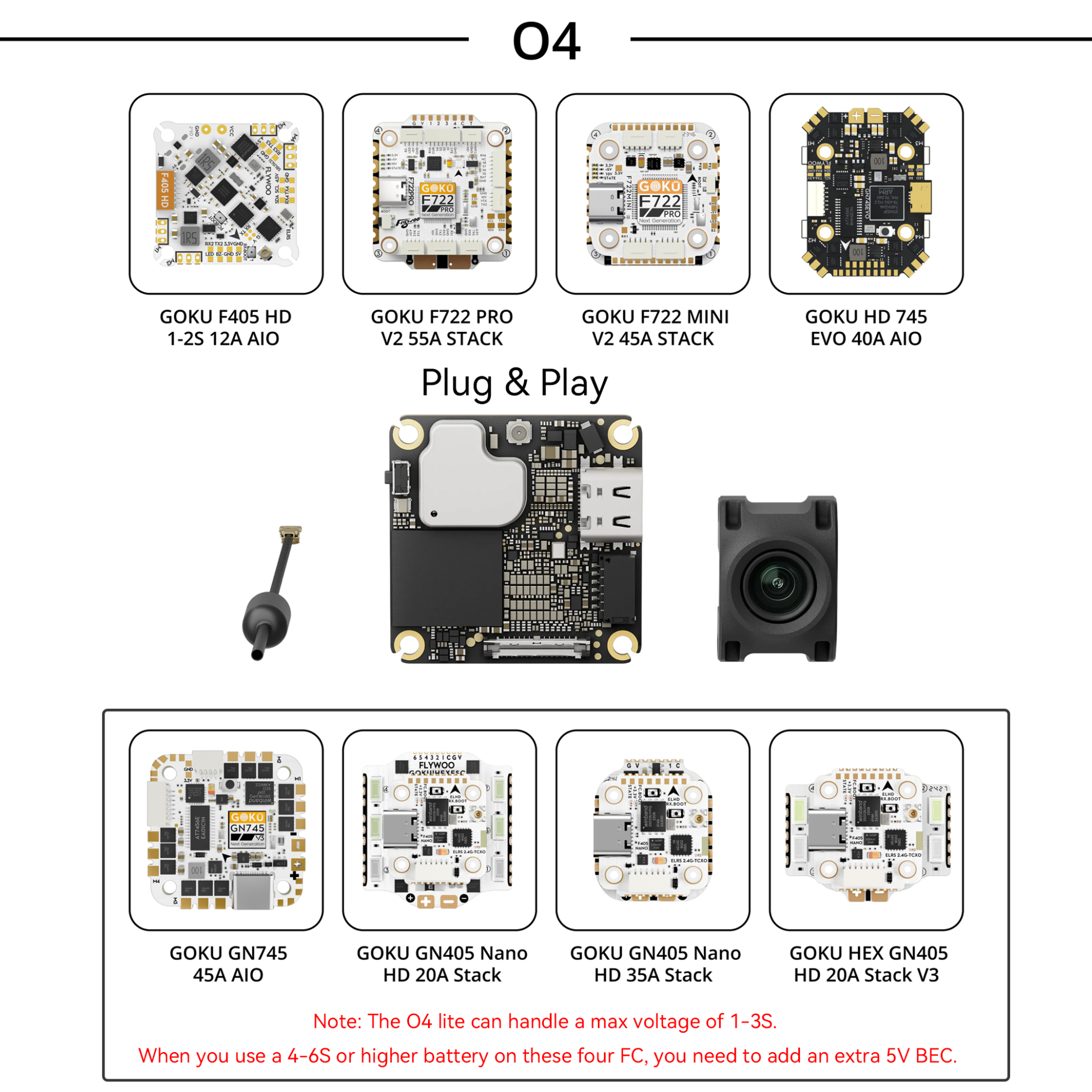 GOKU F722 Pro V2 55A 32Bit 128K 30X30 Stack Plug&Play O4 / O4 Pro
