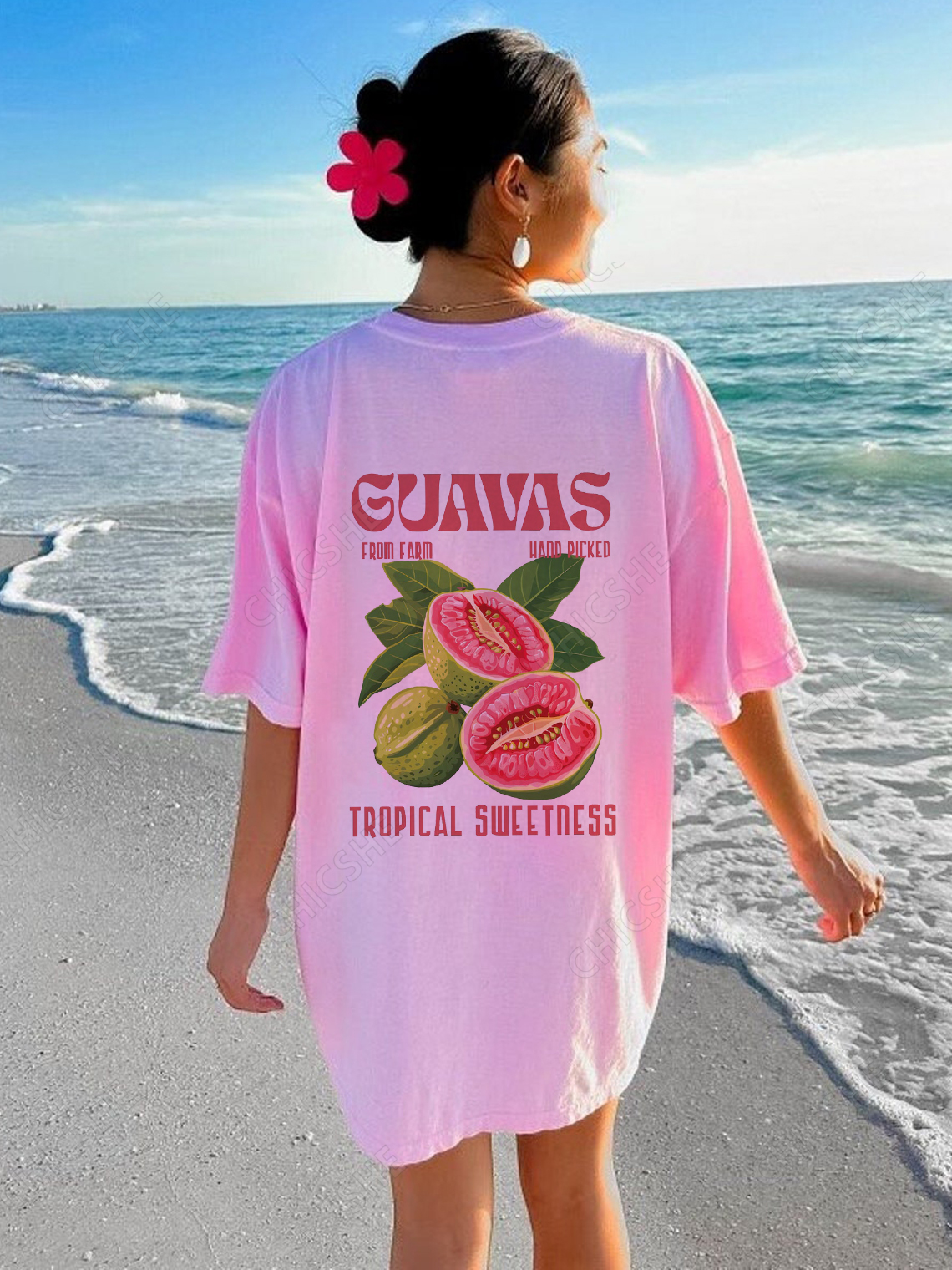 Guavas Tropical Sweetness Print T-Shirt