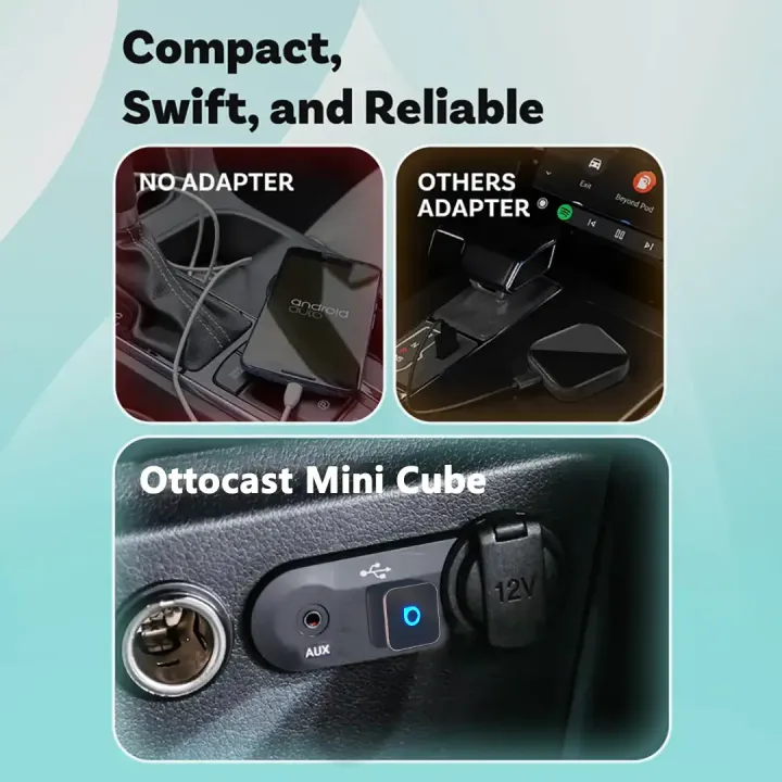 Ottocast Mini 3.0 Ultra Cube wireless CarPlay Android Auto Adapter ...