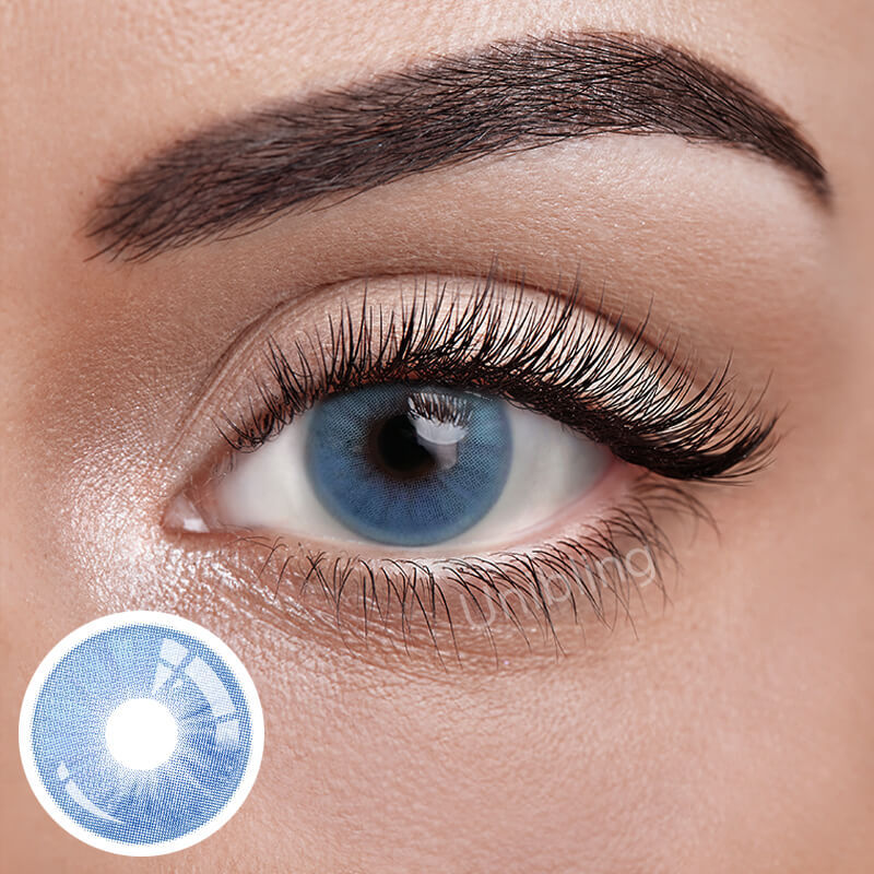 Colored Contact Lenses: Unibling Lucency Blue- Yearly Wear