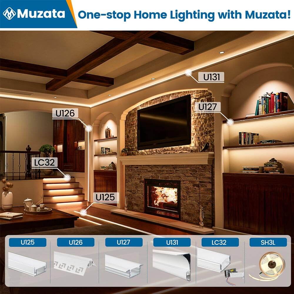 Aluminum LED Channel Crown Moulding Trim with Spotless Diffuser U131