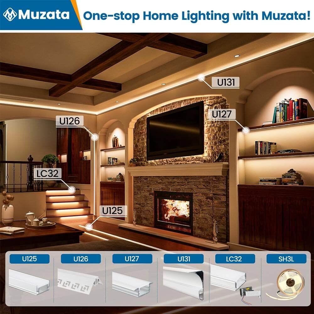 Aluminum LED Channel Crown Moulding Trim with Spotless Diffuser U131