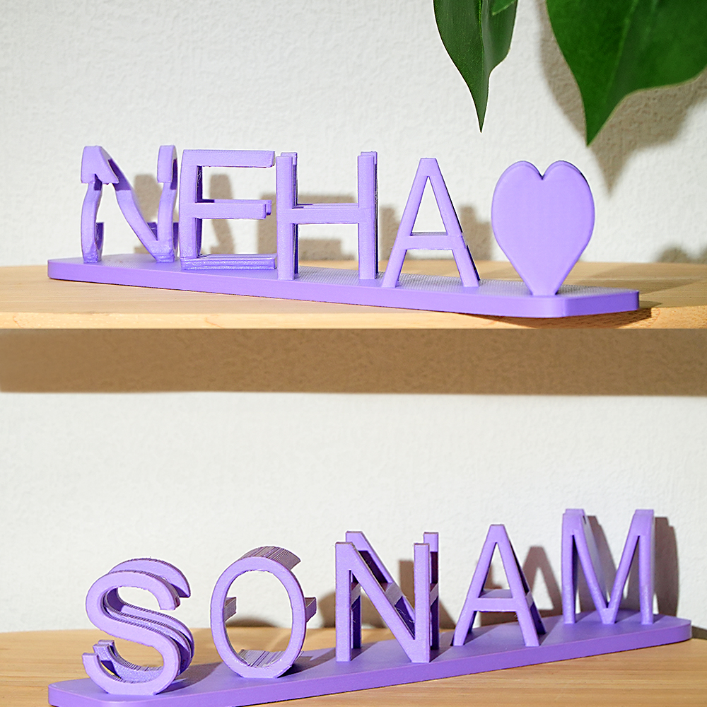 3D Printed Couple Dual Name Decoration Romantic Couple Gifts