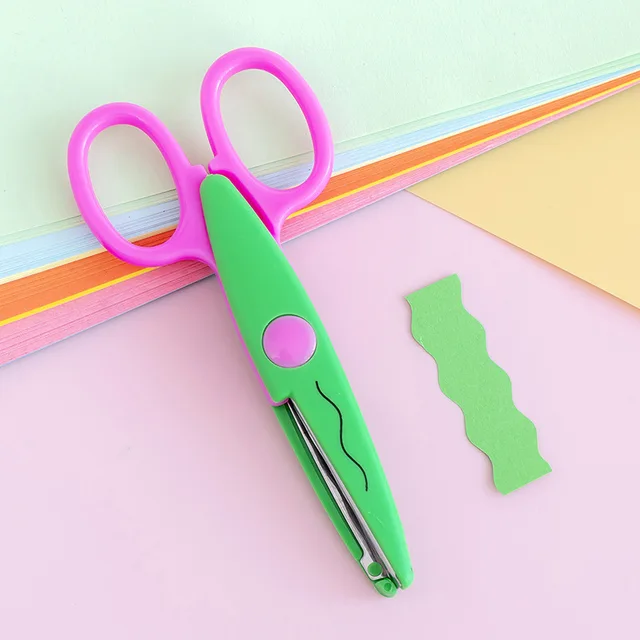 Creative wave pattern lace scissor card DIY paper cutting-JournalTale