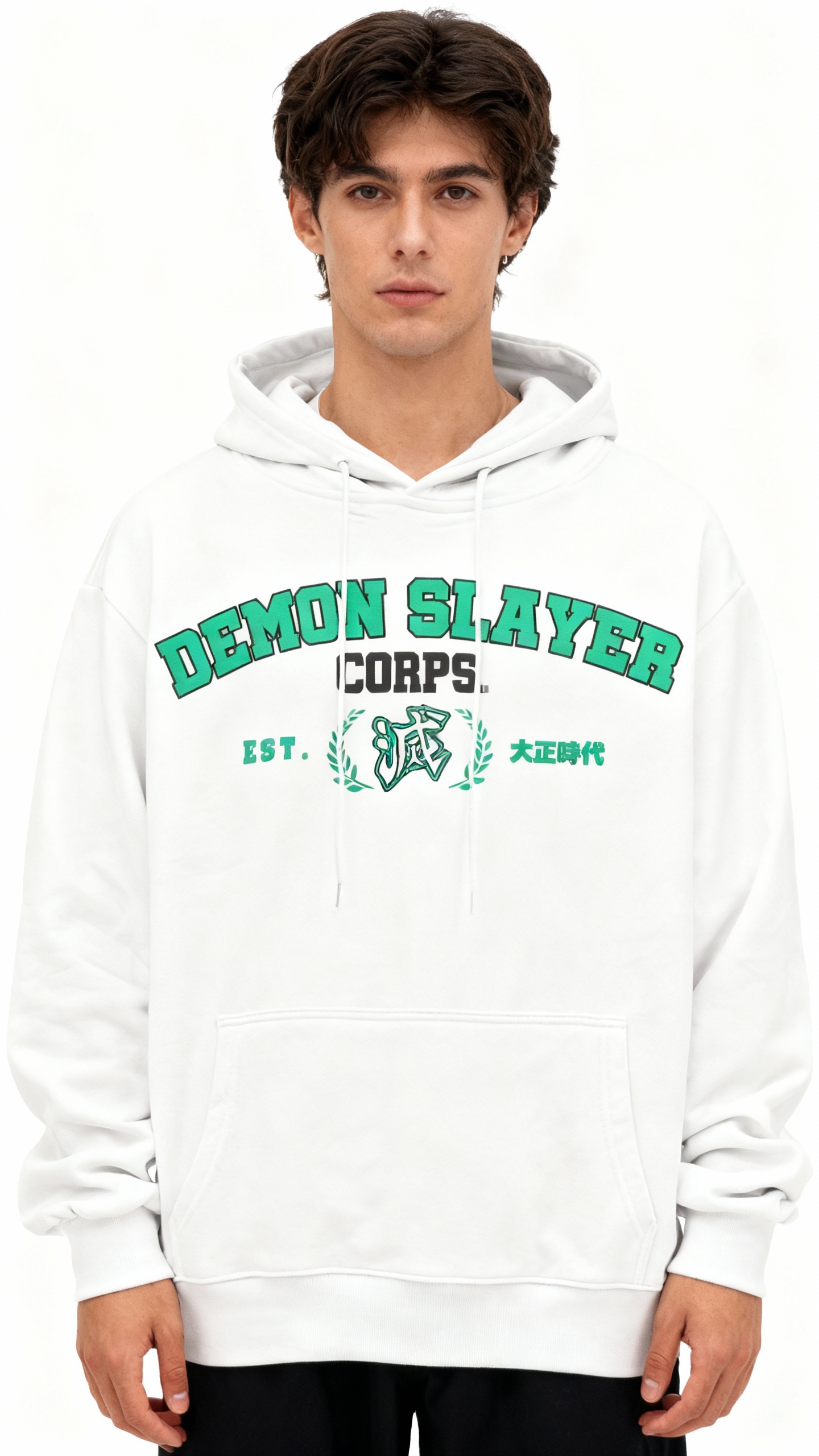 Demon Slayer Corps College White Hoodie | Demon Slayer – TheAnimeCollective