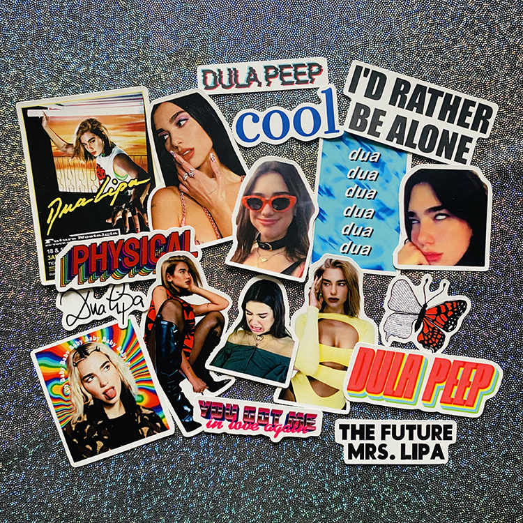Dua Lipa Sticker Rock Band Retro Waterproof Decorative Sticker Rock Ph