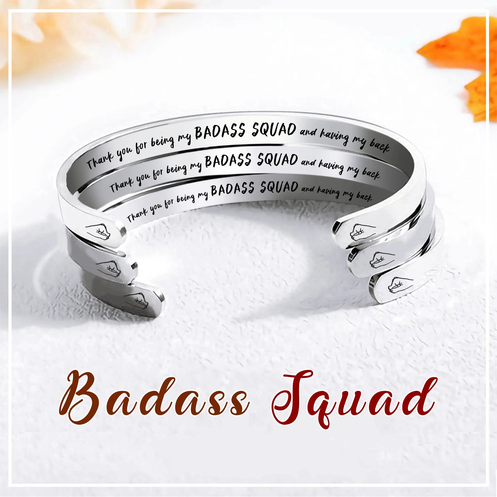 Thank You For Being My Badass Squad And Having My Back Fist Bracelet