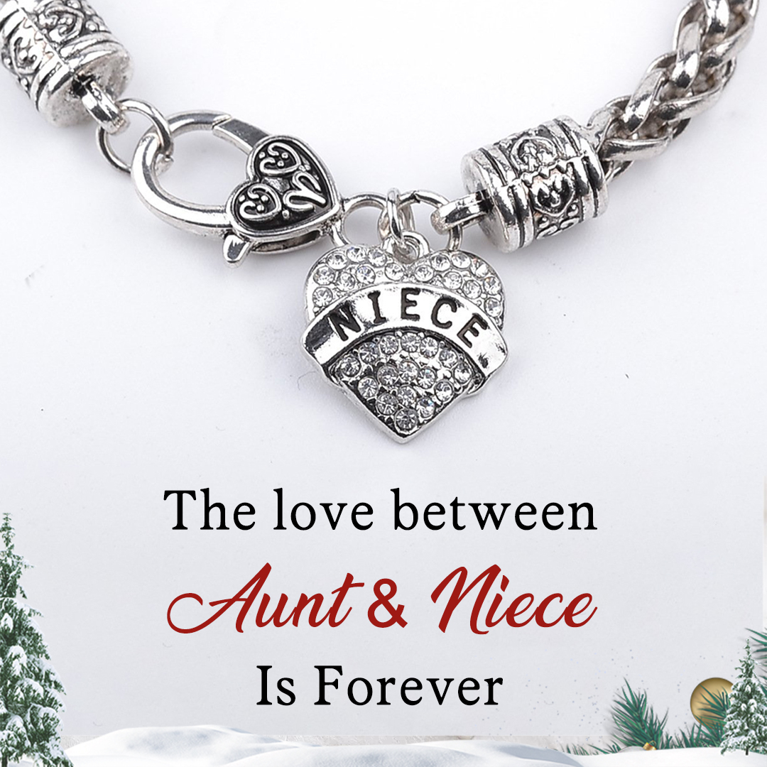 The Love Between Aunt & Niece Is Forever Heart Chain Bracelet