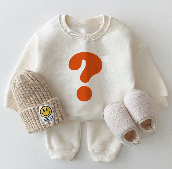 Baby Simple Question Mark 2-piece White Set – MiniOlie