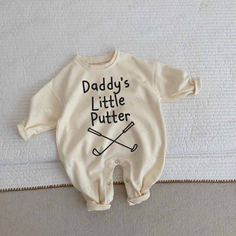 DADDY'S LITTLE PUTTER Baby Beige Romper – MiniOlie