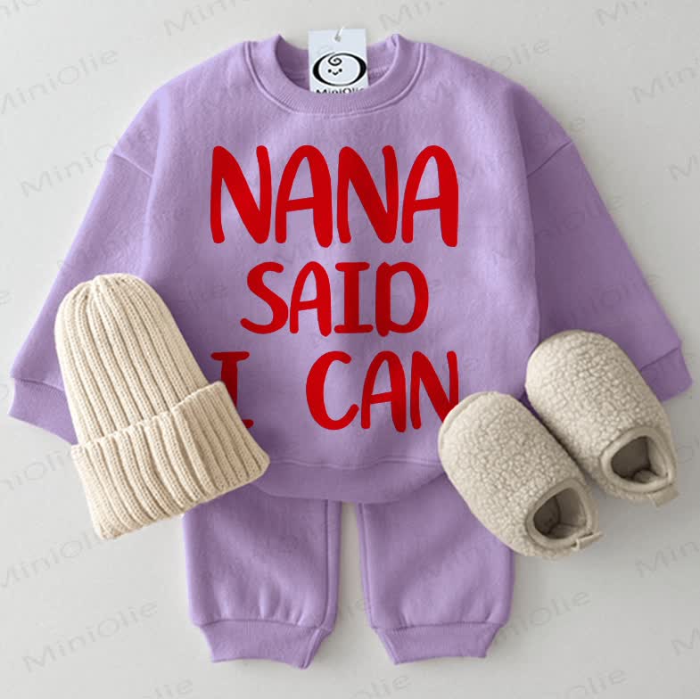 NANA SAID I CAN Baby Slogan 2-piece Purple Set – MiniOlie