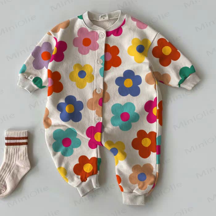 Baby Dopamine Flower White Romper – MiniOlie