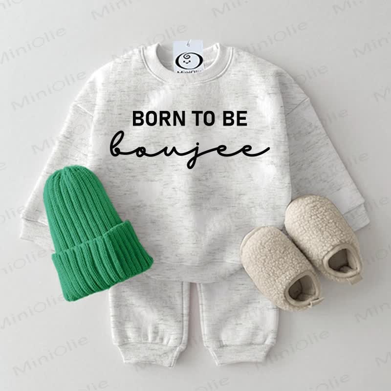BORN TO BE BOUJEE Baby 2-piece Light Grey Set – MiniOlie
