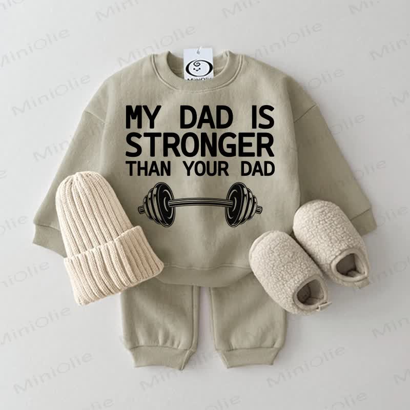 MY DAD IS STRONGER THAN YOUR DAD Baby Grey Green 2-piece Set – MiniOlie