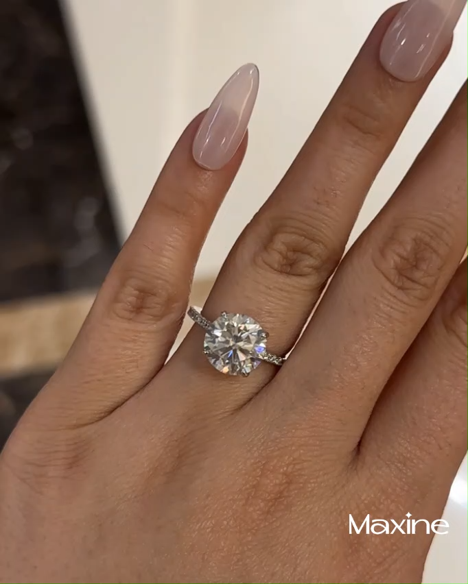 4.0 Carat Round Cut Moissanite Engagement Ring Maxine