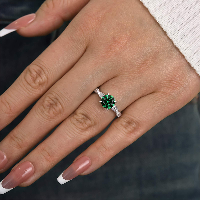 Twist 1.25 Carat Round Cut Promise Ring For Her In Sterling Twist 1.25 Carat Round Cut Promise Ring For Her In Sterling