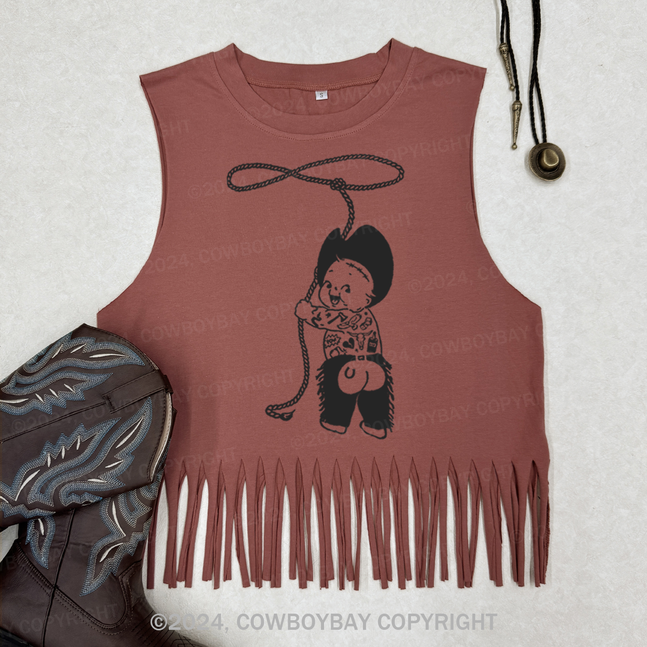 Kewpie Cowboy Fringe Tank