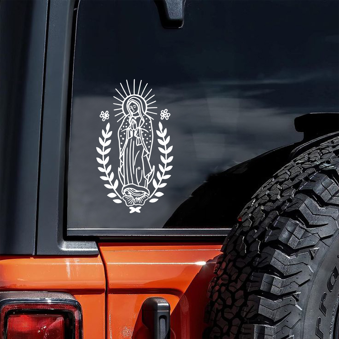 Virgin Mary Standing Praying Sticker – rearwiper