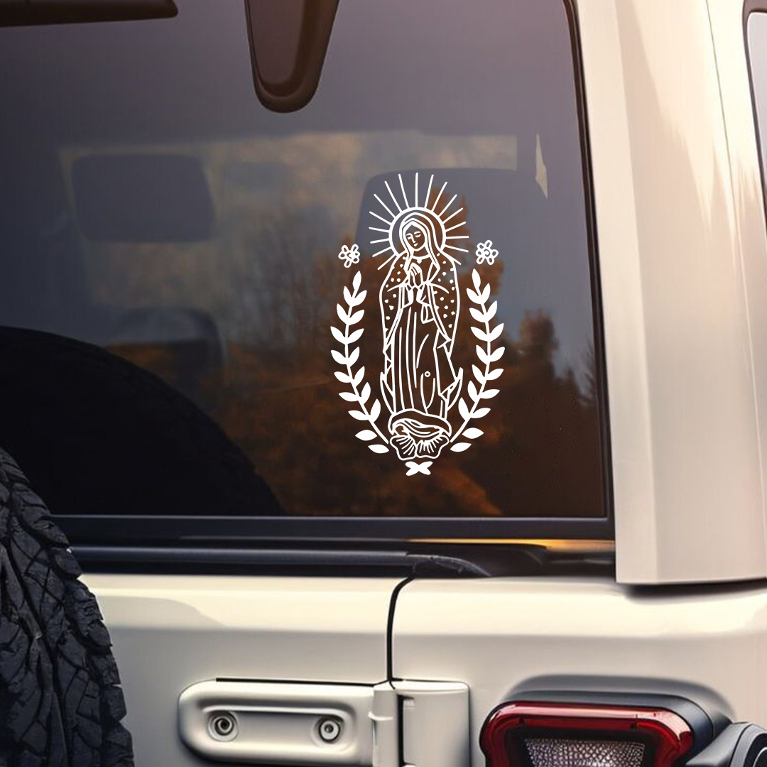 Virgin Mary Standing Praying Sticker – rearwiper