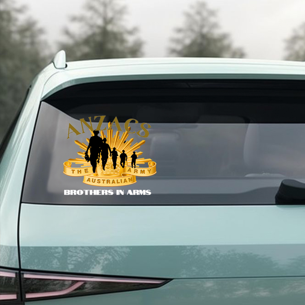 Anzac Day The Australian Army Brothers In Arms Sticker – rearwiper