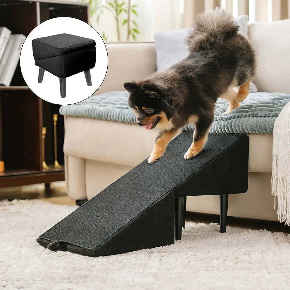 2-in-1 Convertible Wooden Home Step Stool Dog Ramp Steps – FunnyFuzzy