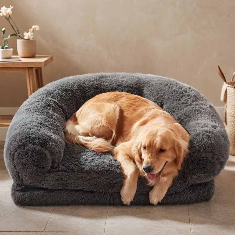 Large plush dog bed store