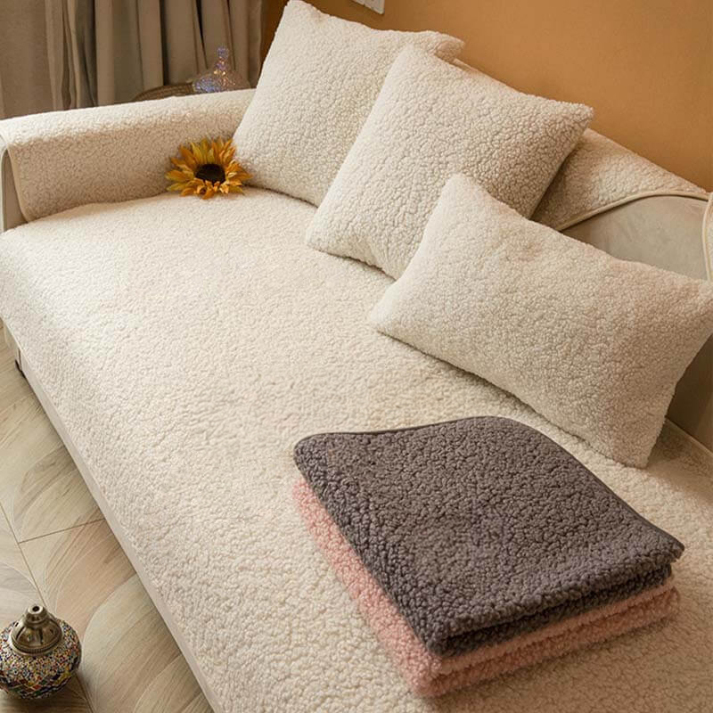 Ultrasoft Teddy Fleece Warm Non-Slip Sofa Cover – FunnyFuzzy