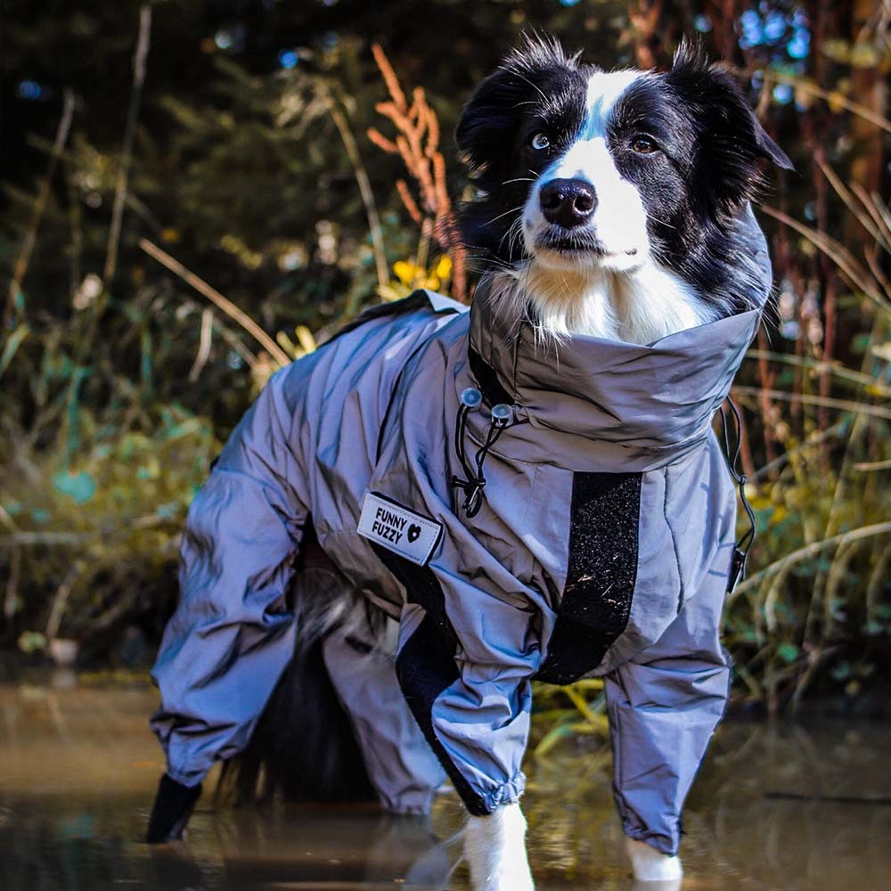 Reflective All-weather Waterproof Dog Rain Coat-FunnyFuzzyUK