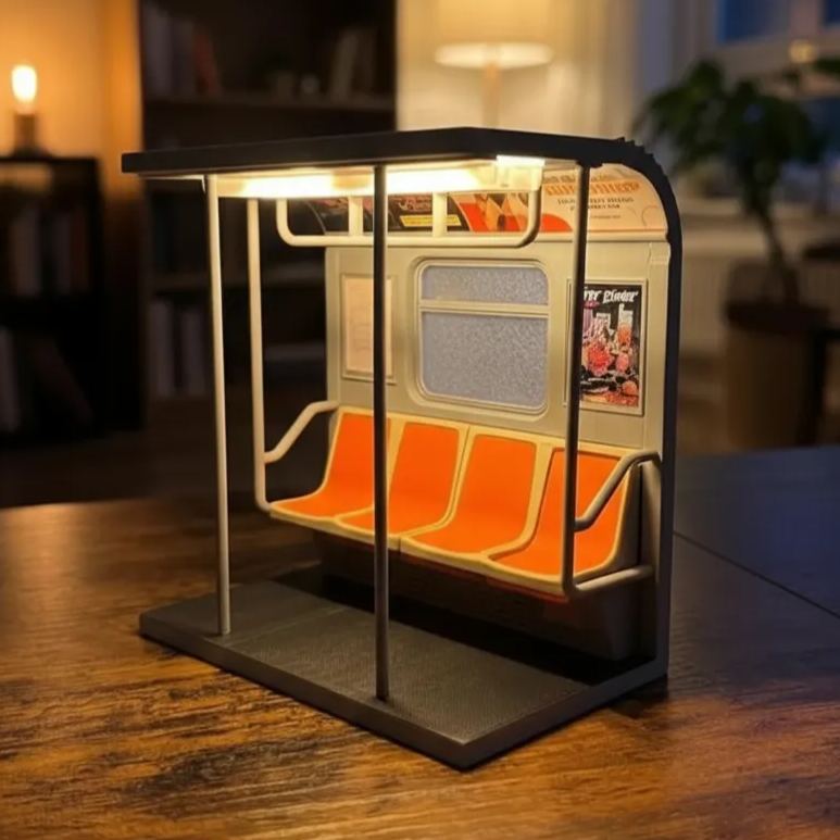 NYC Subway Train Lamp Custom 3D Printed Ambient Desk Light