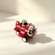 Desk Toy Airplane Retro Figurine Sculpture Metallic Chrome Propeller ...