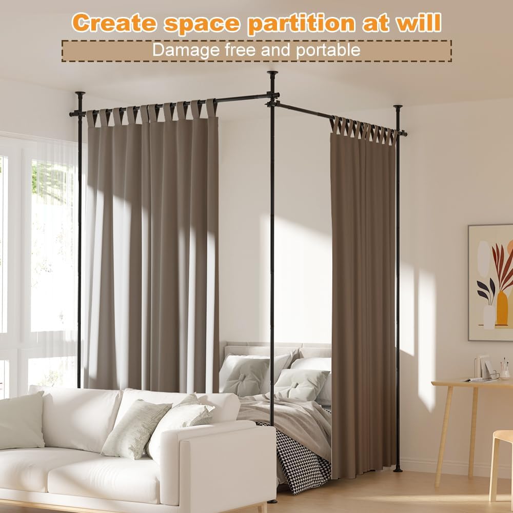 LUCKUP Double Curtain Divider Rods